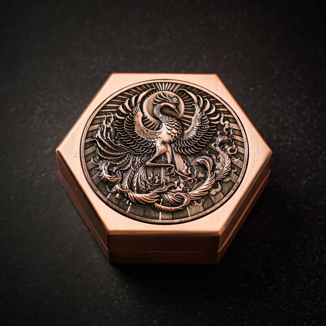 Solid Metal Phoenix Dice Box - for Dnd & Tabletop RPG Polyhedral Dice ...