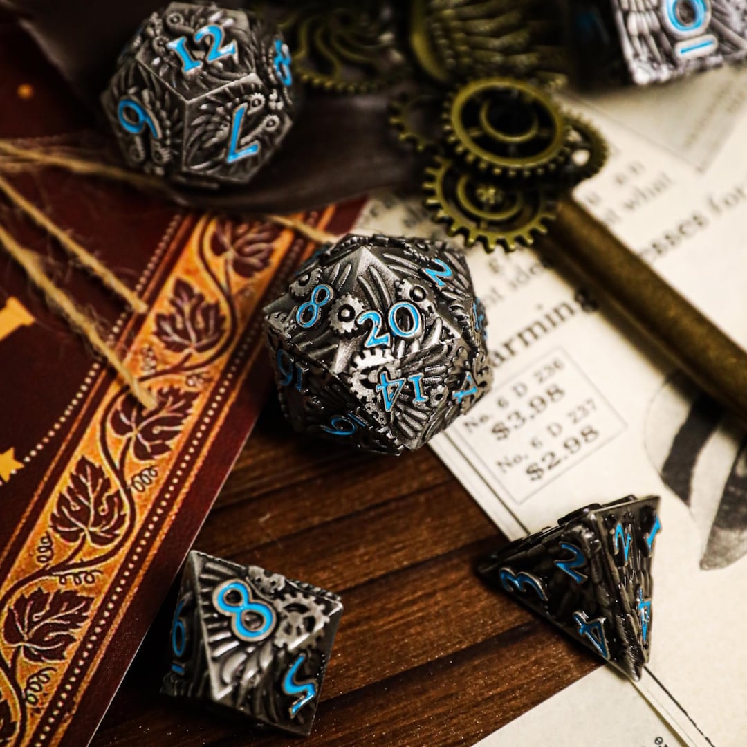 Steampunk Angel Metal Polyhedral Dice Set - for Dnd & Tabletop RPG - Etsy