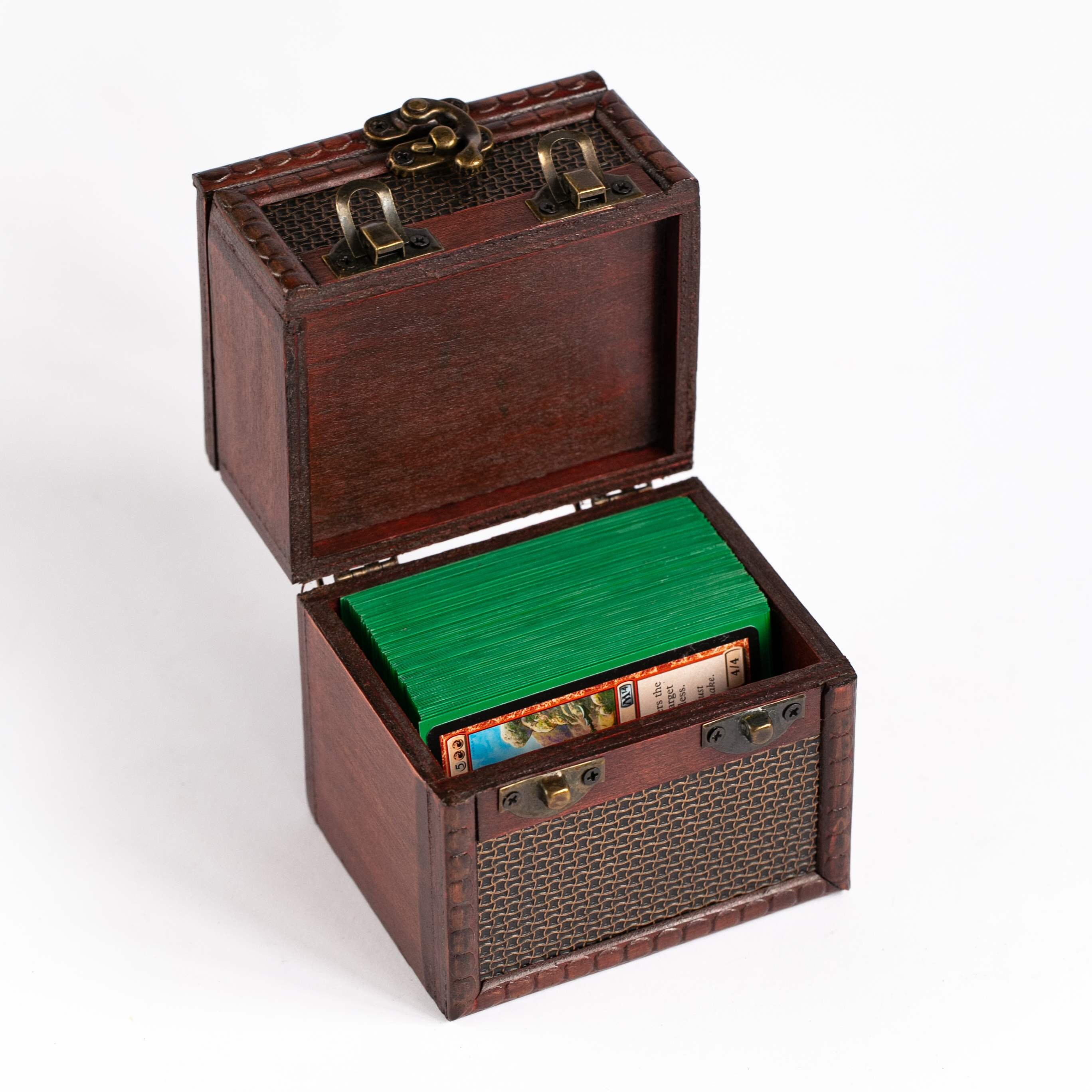 Elven Vault chainmail Wooden Deck and Dice Box for Trading | Etsy