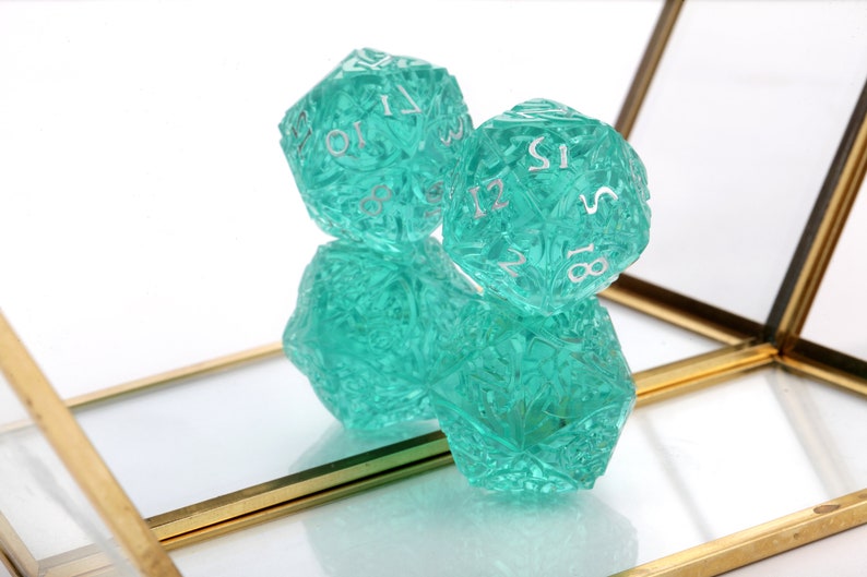Endless Teal Dice D20 Celtic Design Blue Resin Dice for Dnd Dungeons ...
