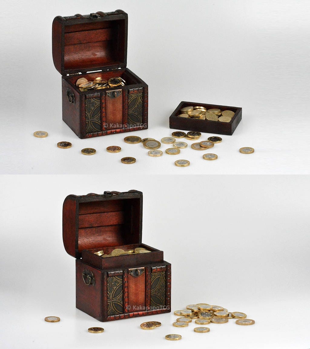 Elven Chest growth: Lockable Wooden TCG Deck & Counter Dice | Etsy