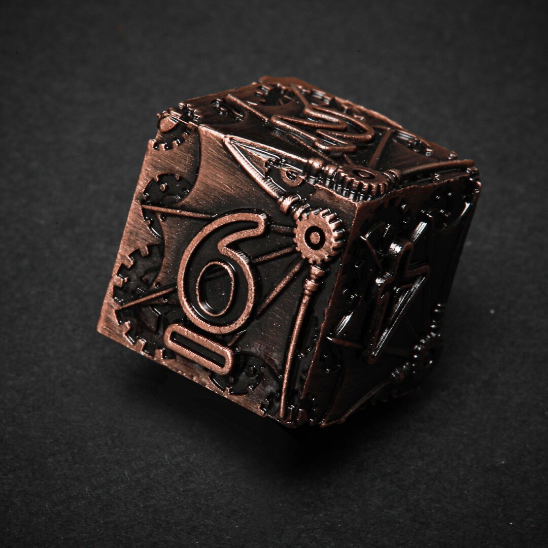 Steampunk Demon D6 Metal Dice - for Dnd, Tabletop RPG & MTG Counter - Etsy