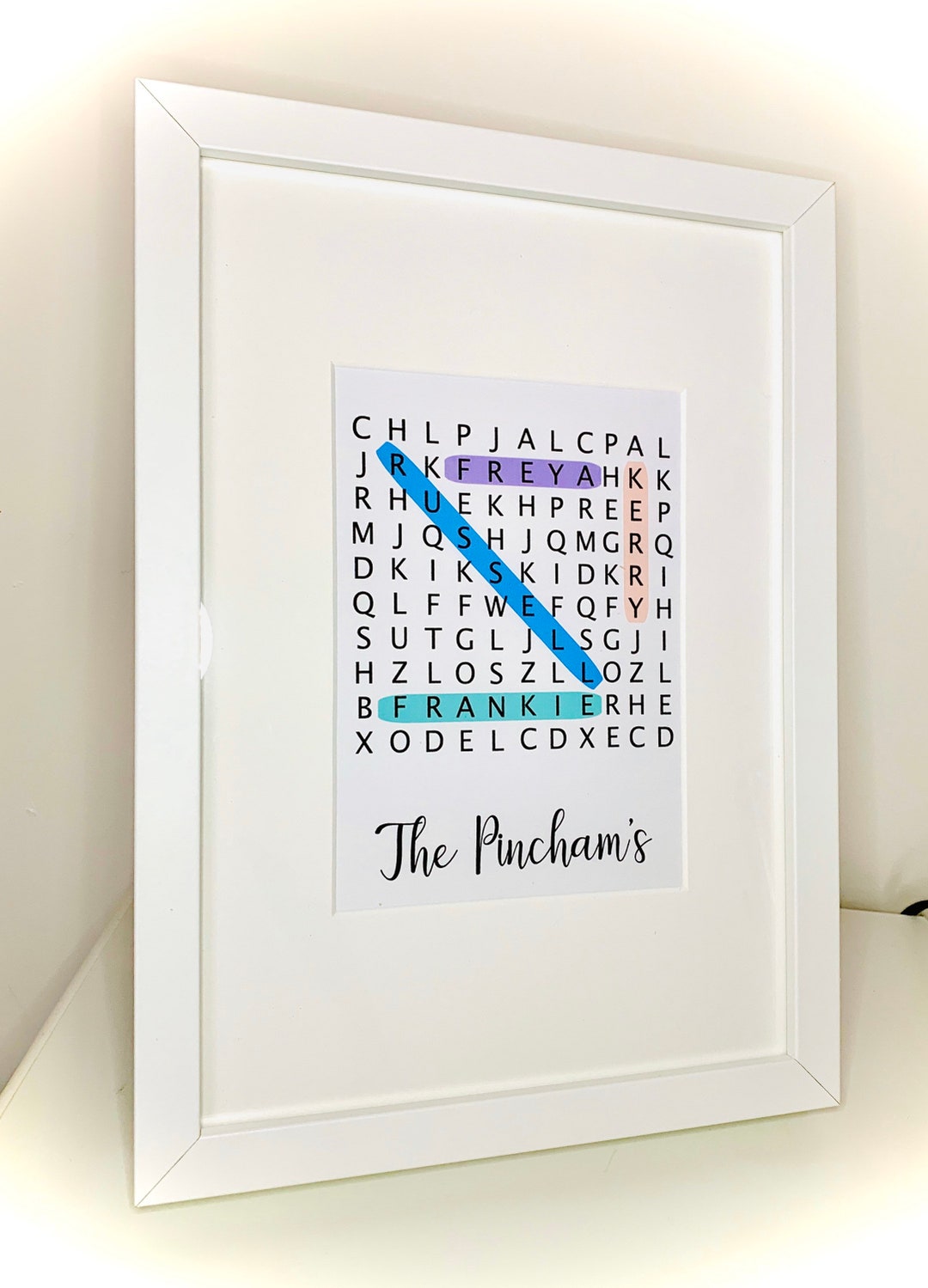 Word Search Family Tree Frame Puzzle Frame Gift for Mum - Etsy