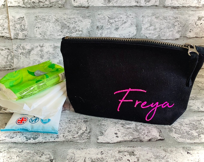 First Period Starter Kit Teenager Period Sanitary Bag Personalised ...