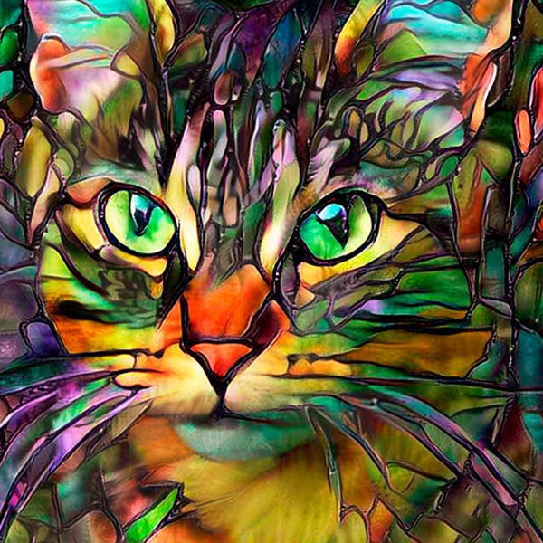Shop Stained Glass Cat Online - Etsy