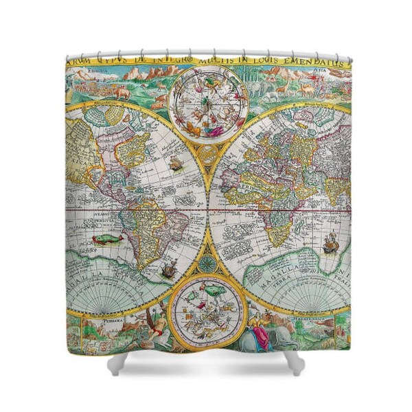 Map Shower Curtain - Etsy
