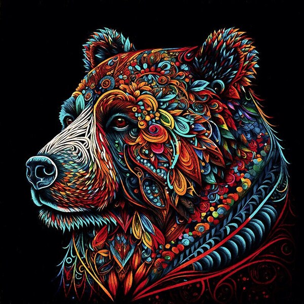Bear Art - Etsy