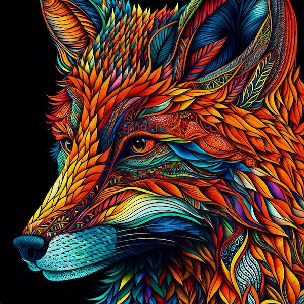 Colorful Animal Art - Etsy