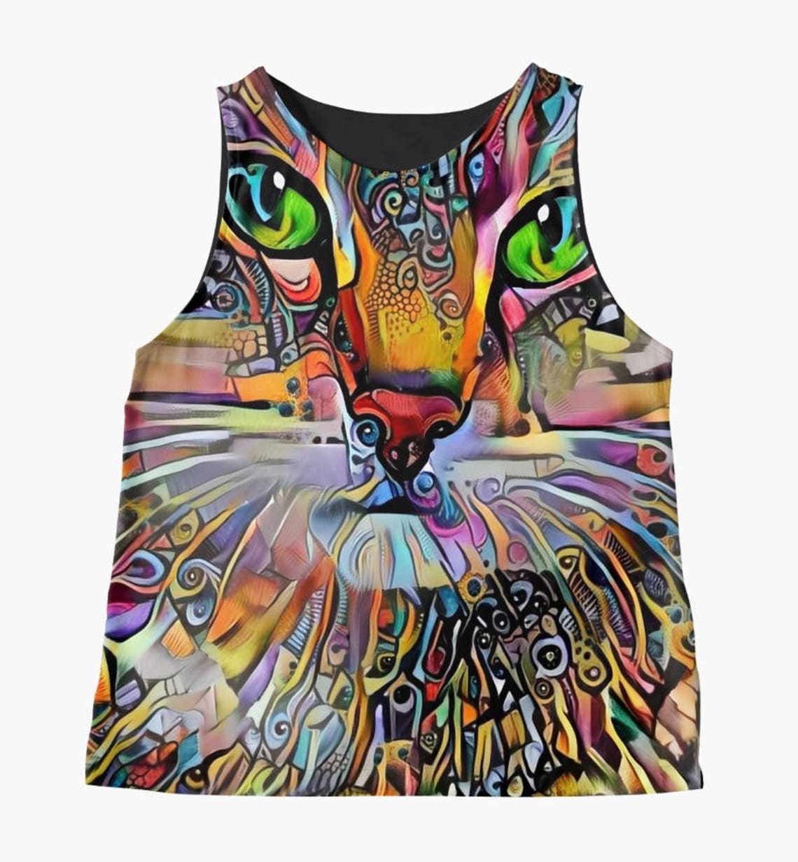 Cat Tops for Women Cat Lady Shirt Psychedelic Clothing - Etsy