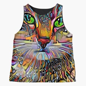 Cat Tops for Women Cat Lady Shirt Psychedelic Clothing - Etsy