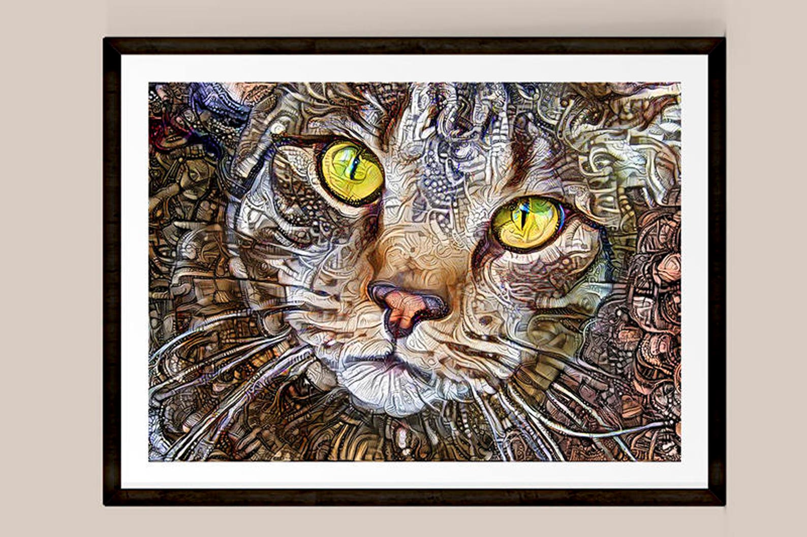 Tabby Cat Print Brown Tabby Cat Art Steampunk Print Pet | Etsy