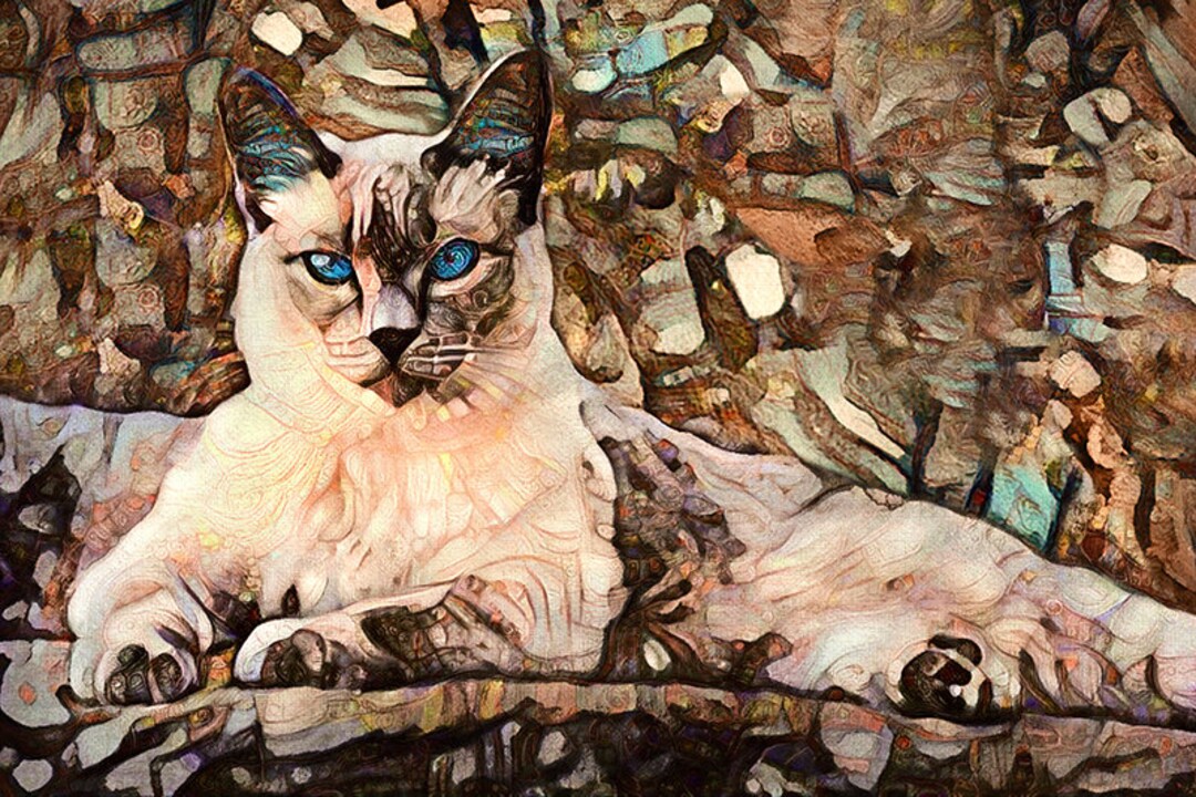 Siamese Cat Art, Siamese Cat Print, Siamese Cat Gift, Cat Lover Art ...