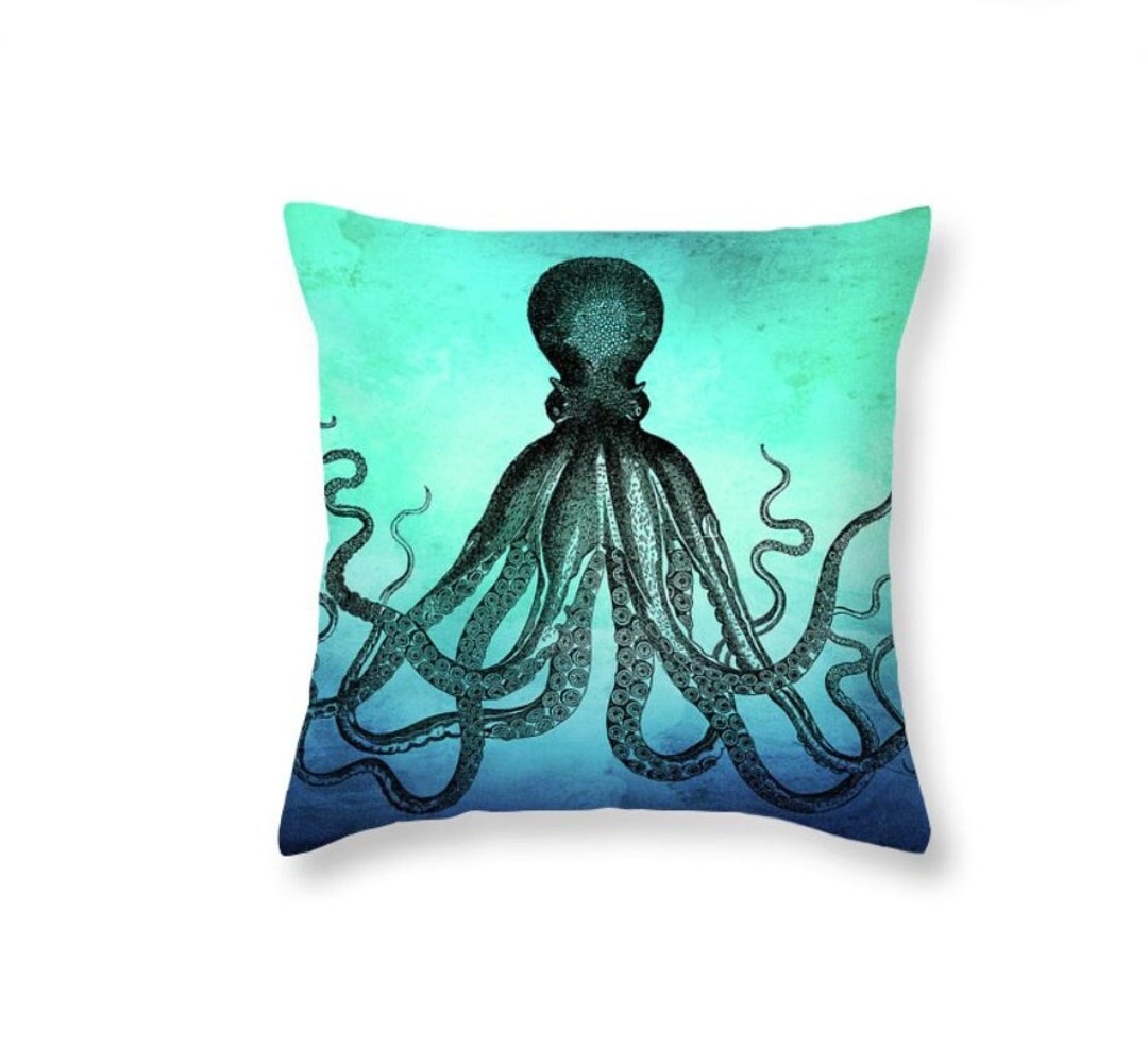 Octopus Pillow, Octopus Decor, Ocean Decor, Underwater Decor, Marine ...