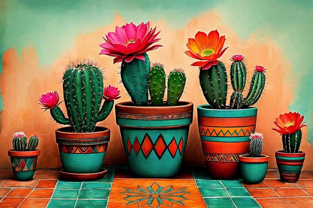 Cactus Art, Southwest Art Print, New Mexico Art, Cacti, Southwestern ...