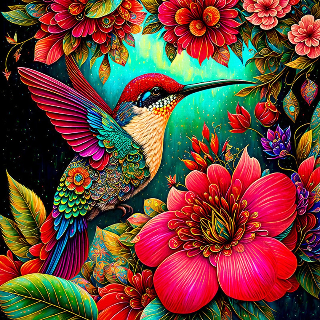 Hummingbird Art, Bird Prints, Hummingbird Print, Colorful Art, Hummers ...
