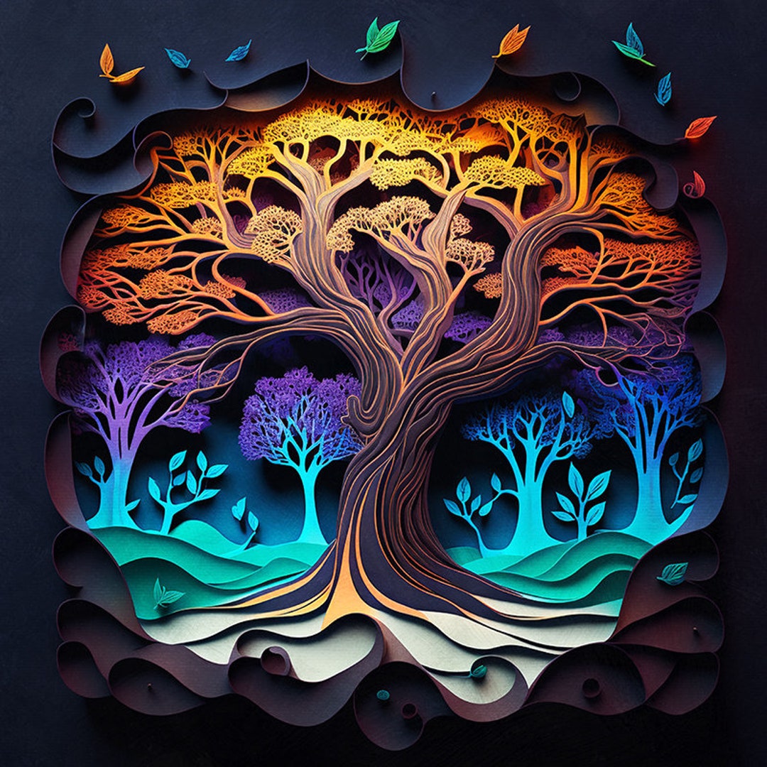 Tree of Life Print, Tree of Life Art, Autumn Tree Art, Spiritual Art ...