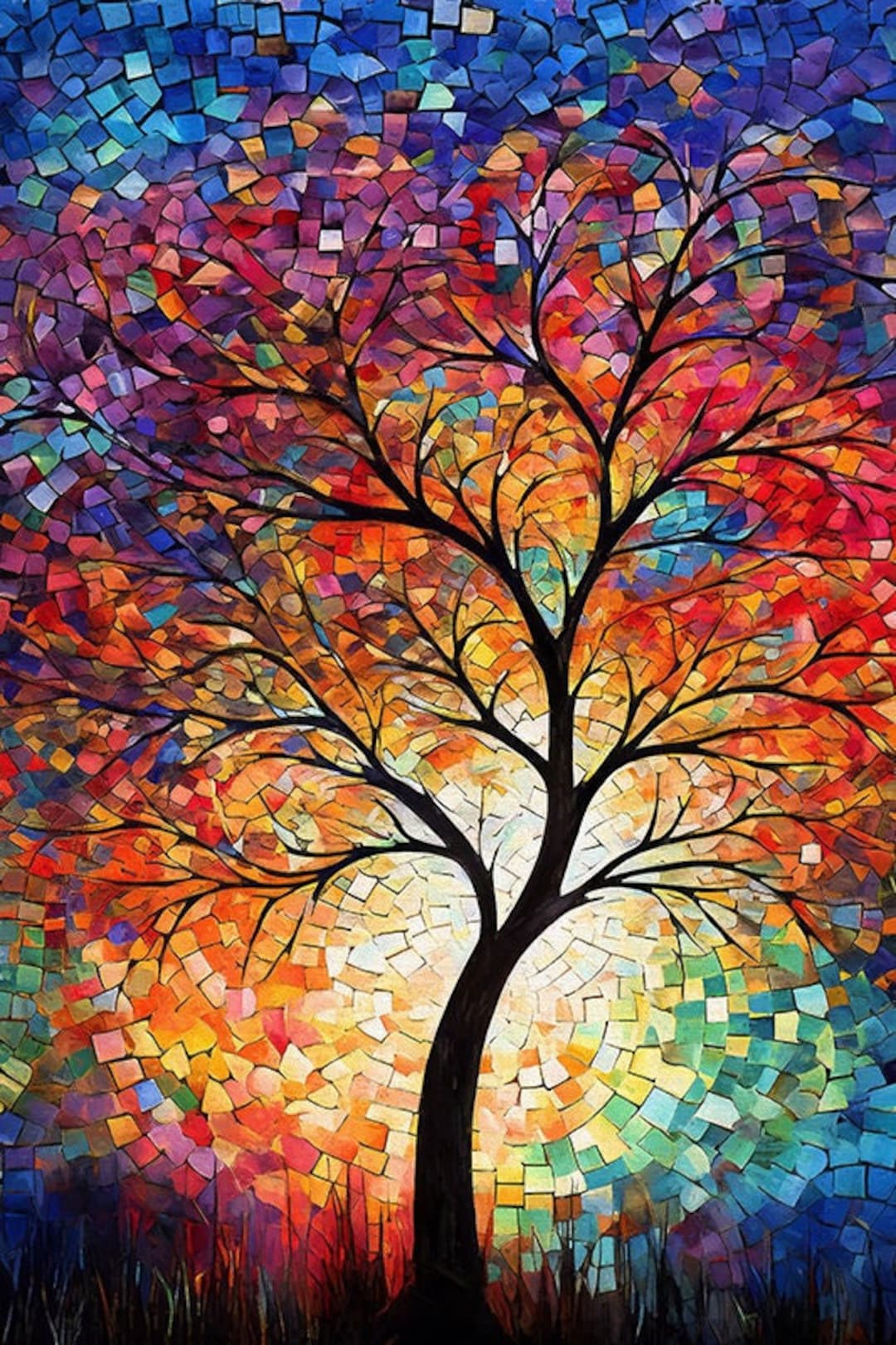 Colorful Tree Art, Tree of Life, Tree Print, Abstract Treet, Autumn ...