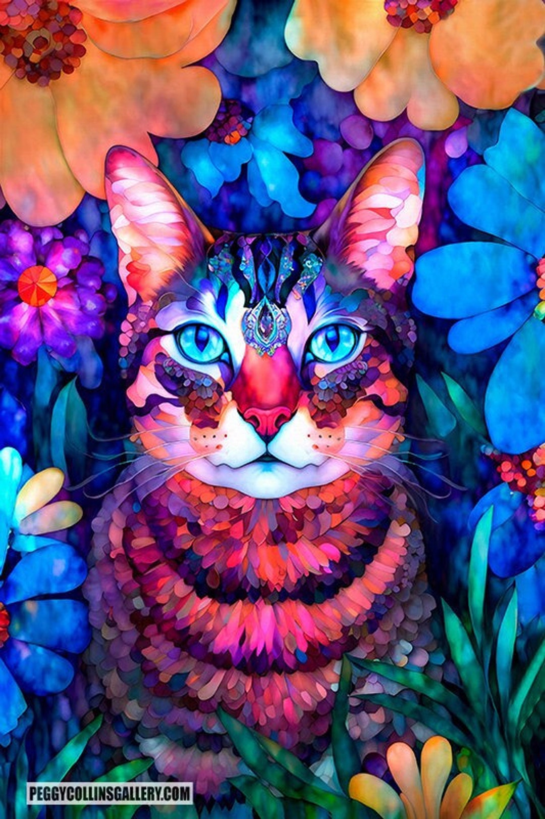 Tabby Cat Art, Cat Art Prints, Tabbies, Colorful Cat Art, Tabby Cats ...