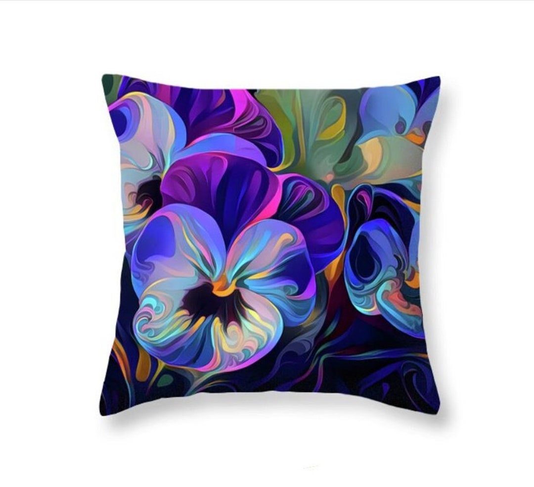 Pansy Pillow, Pansies Decor, Pansy Throw Pillow, Pansies Pillow, Floral ...