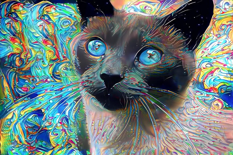 Siamese Cat Art Cat Decor Cat Art Cat Art Print Cat Wall | Etsy