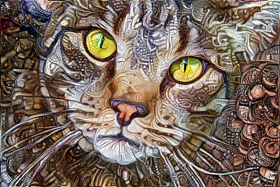 Tabby Cat Print Brown Tabby Cat Art Steampunk Print Pet | Etsy