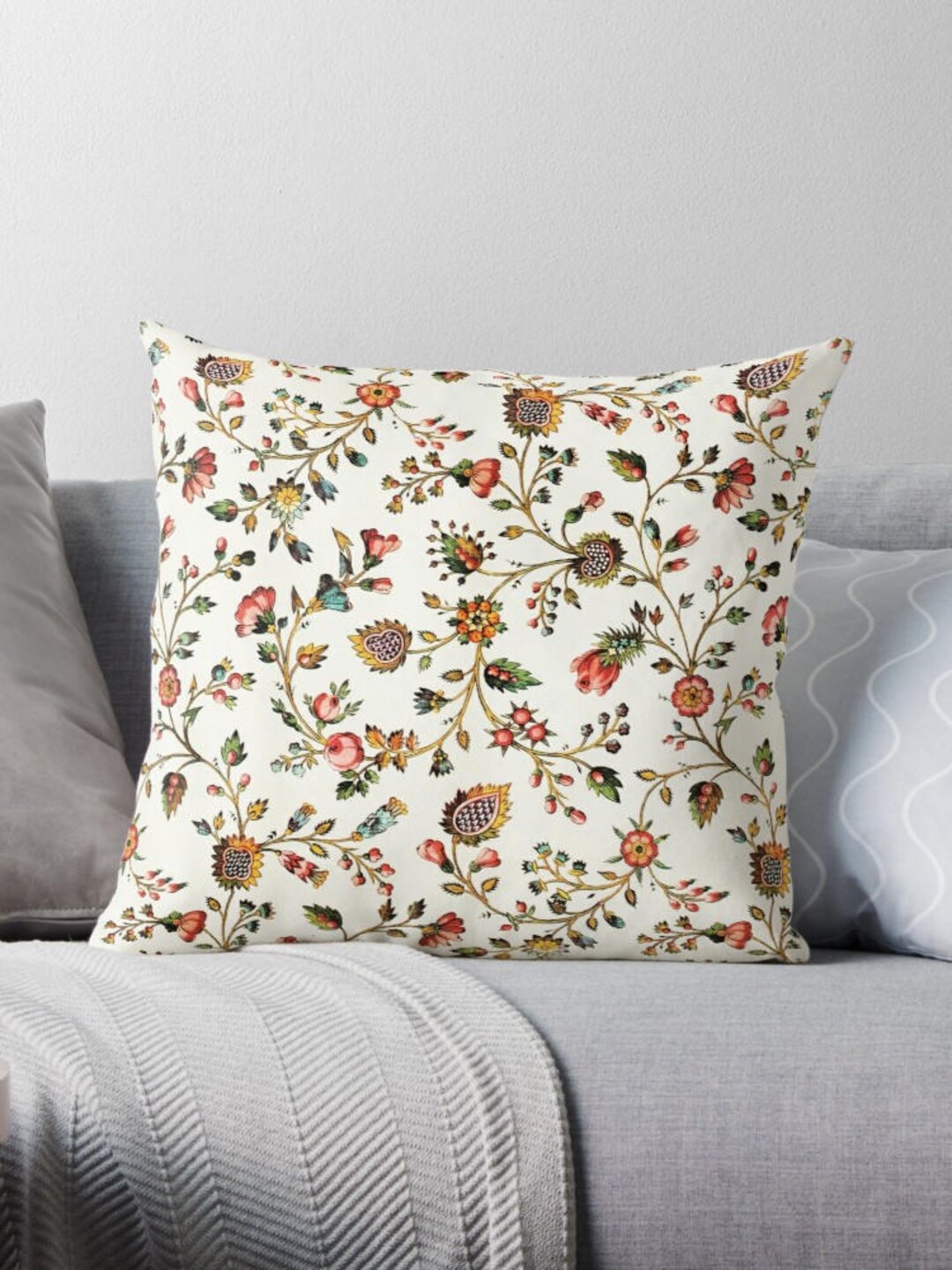 Calico Pillow, French Provincial, Calico Pillow Case, Floral Throw ...