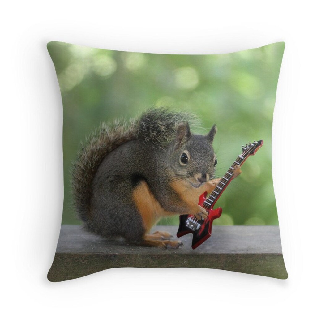 Music Decor, Squirrel Cushion, Gift for Musician, Music Gift, Squirrel ...