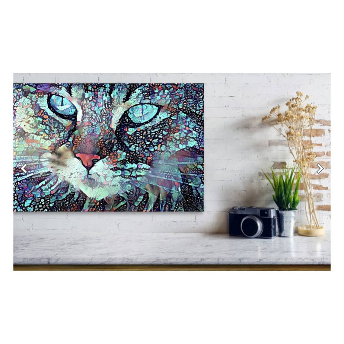 Cat Canvas Art Cat Lady Gifts Cat Artwork Cat Art Abstract | Etsy