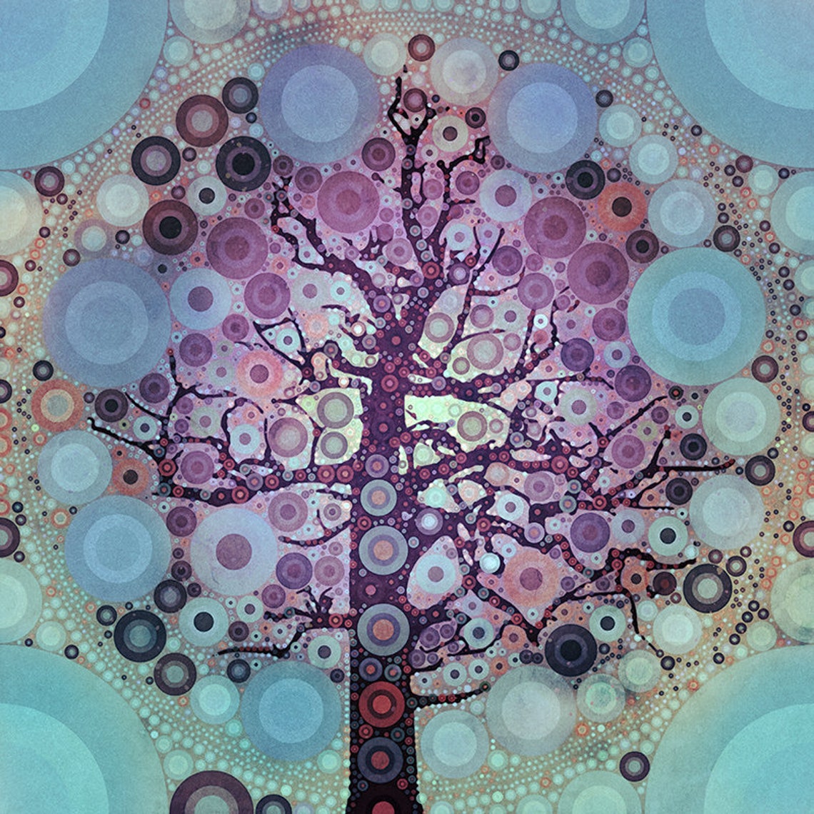 Abstract Tree Art Tree of Life Abstract Wall Art Colorful - Etsy