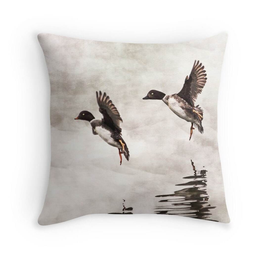 Duck Pillow, Duck Decor, Nature Decor, Gift for Bird Lovers, Grey ...