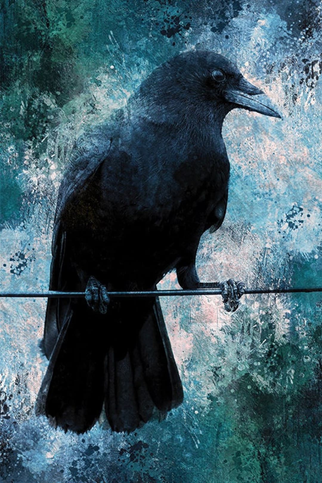 Crow Art Print, Crow Decor, Crow Photography, Blue Crow Wall Art, Crow ...