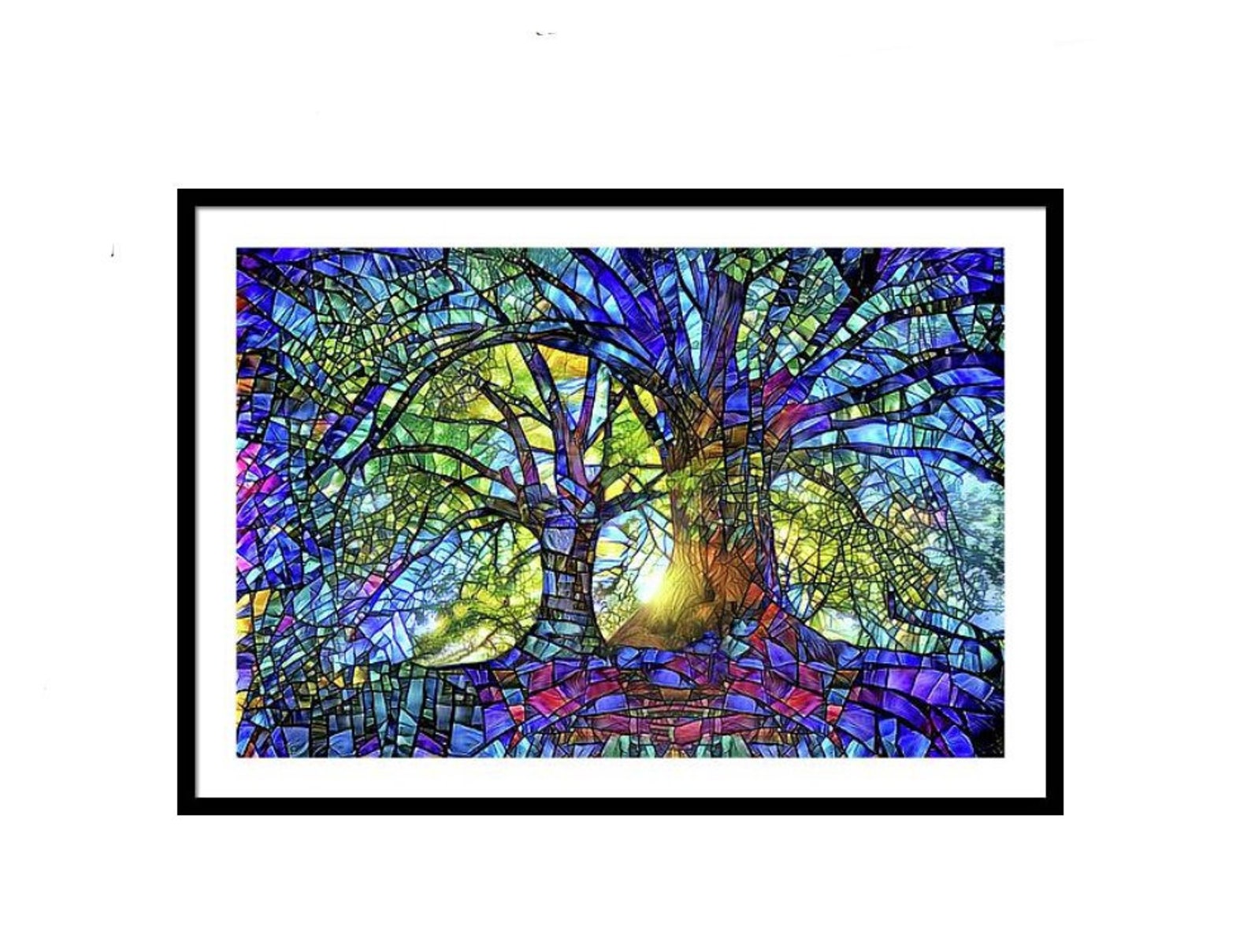 Tree Wall Art Tree Print Stained Glass Art Tree of Life - Etsy