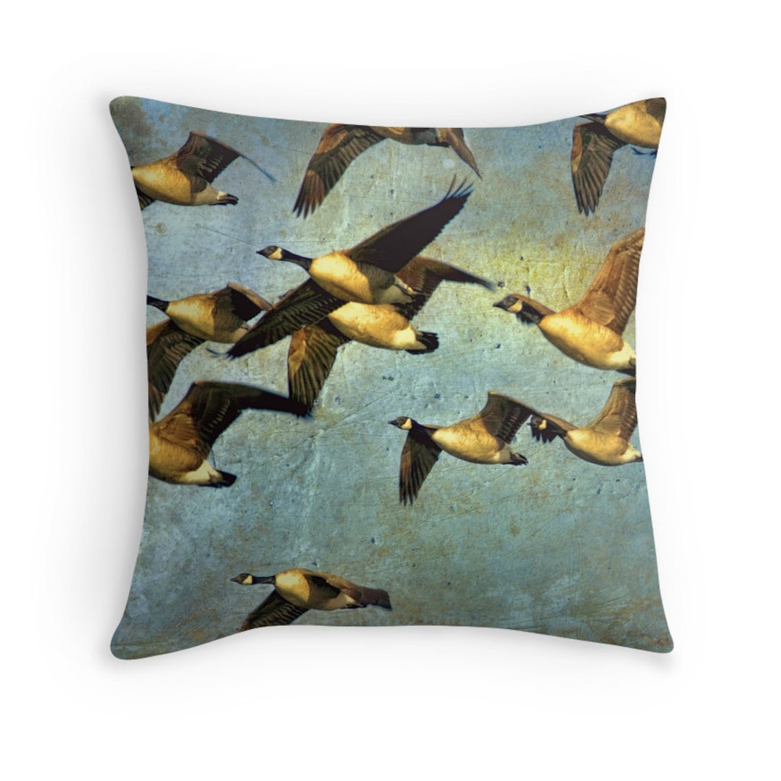 Bird Decor Canada Goose Cushion Canadian Seller Blue Yellow - Etsy