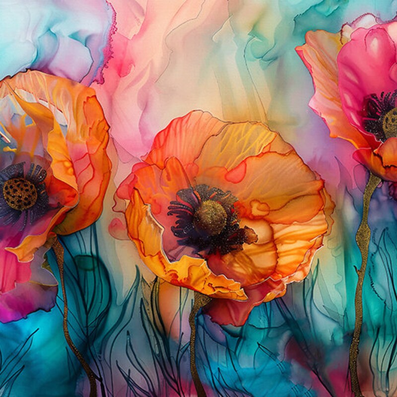 Poppy Print - Etsy