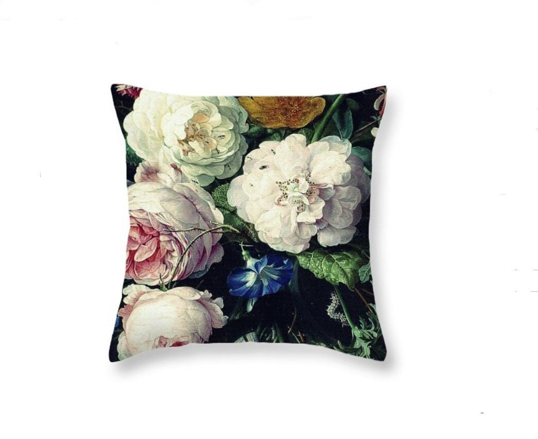Floral Pillow, Vintage Flowers, Flower Pillow Cover, Rose Throw Pillows ...