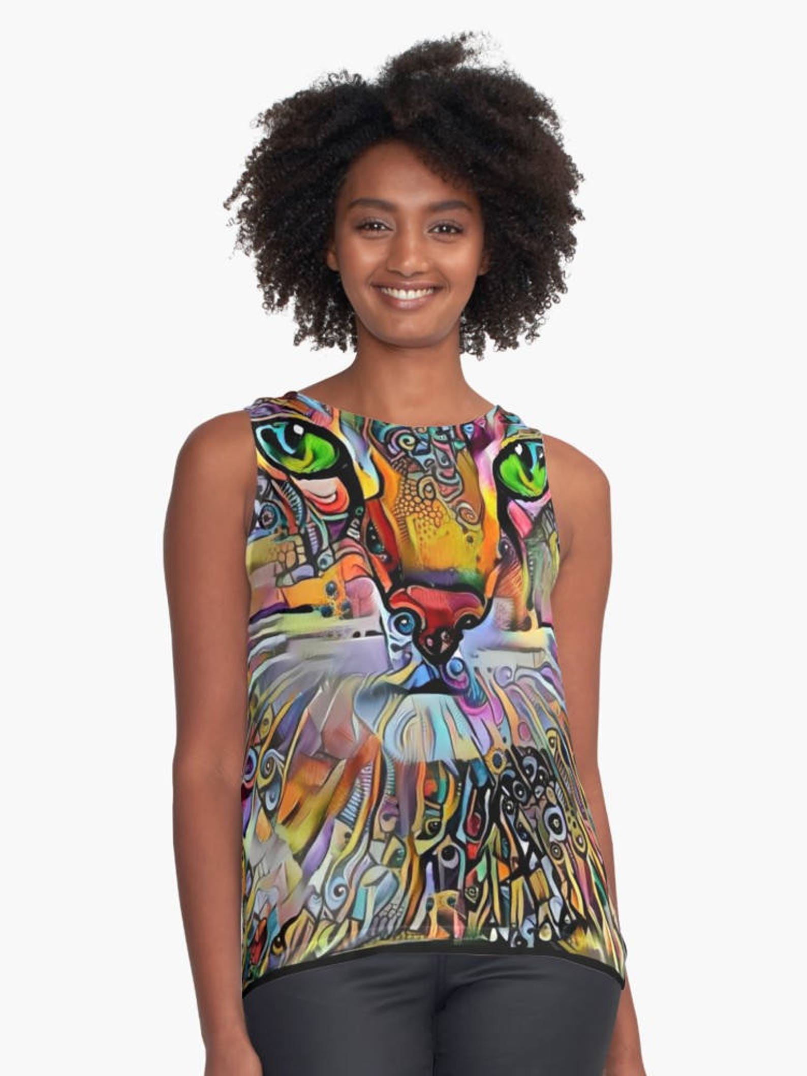 Cat Tops for Women Cat Lady Shirt Psychedelic Clothing - Etsy