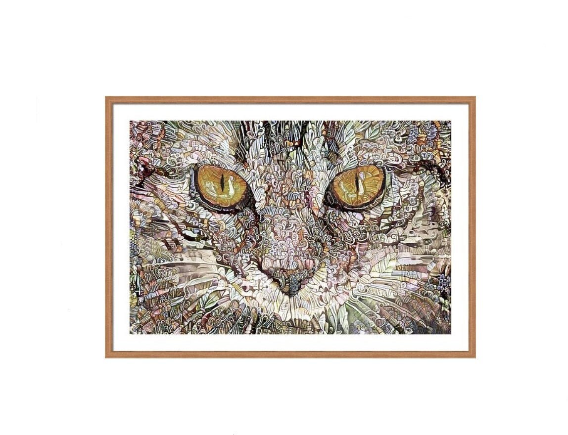 Abstract Cat Art Tabby Cat Print Cat Artwork Cat Closeup - Etsy