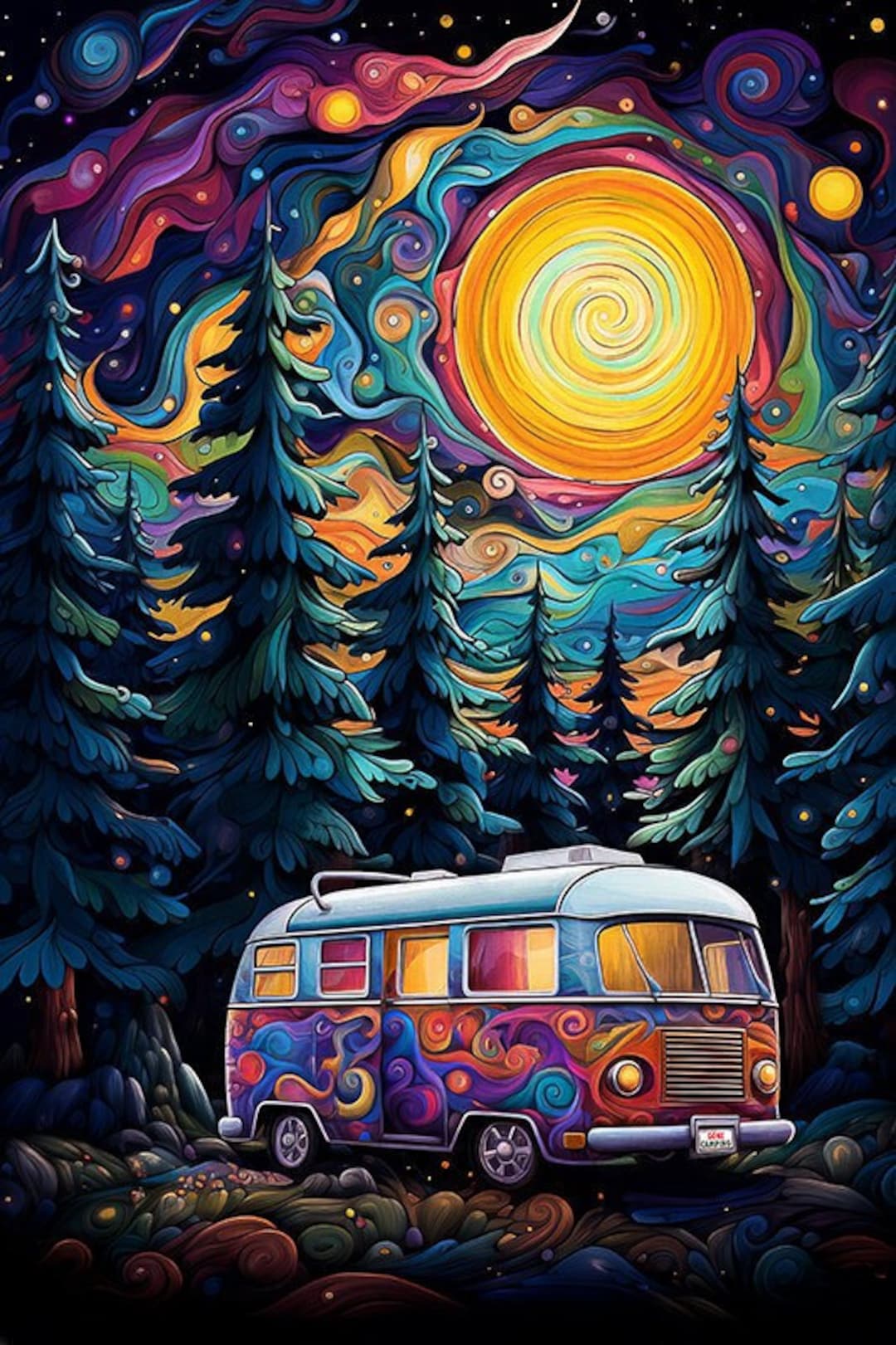 Van Life Wall Art, Camping Art, Campervan Art, Camping, Van Life Poster ...