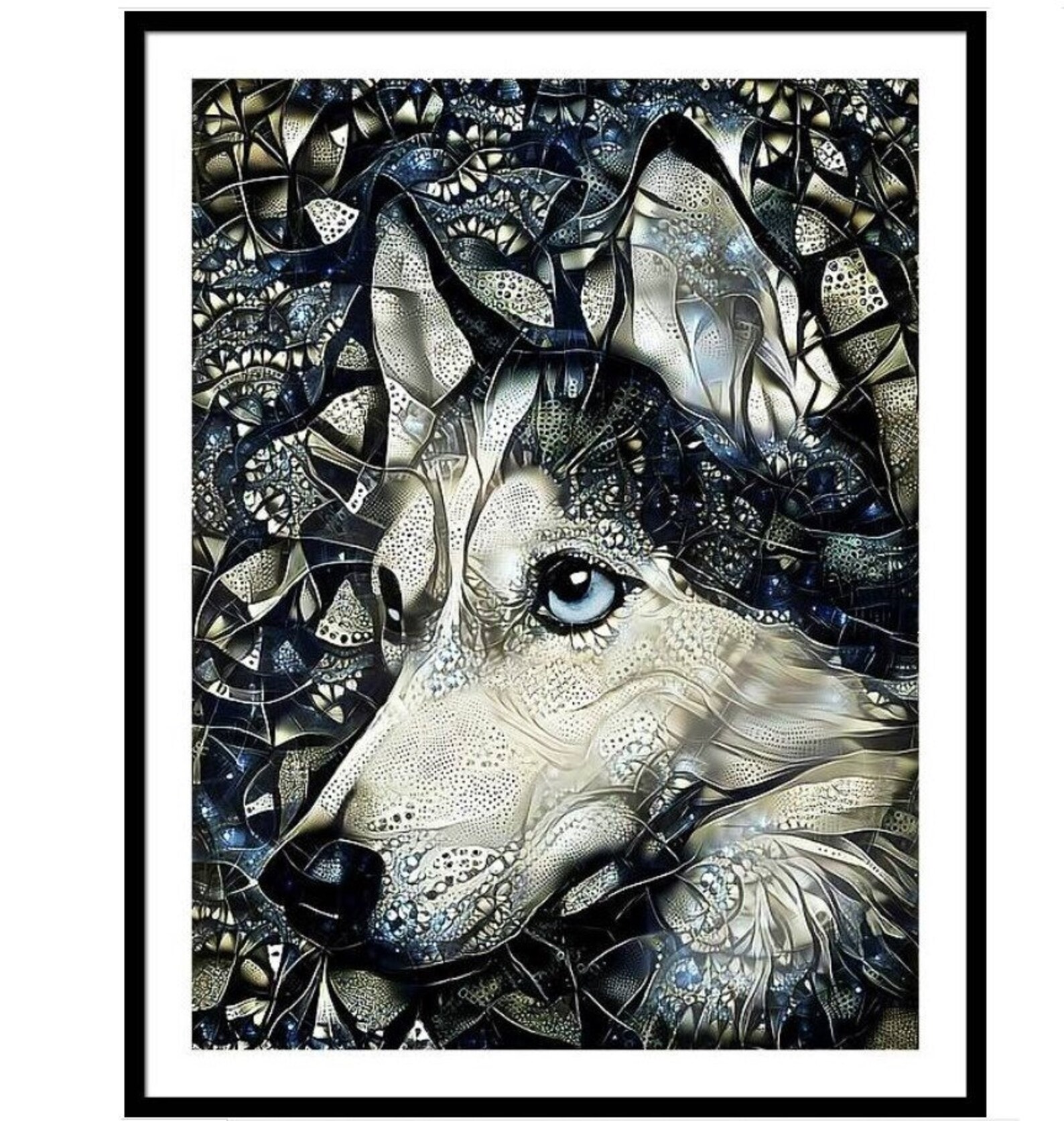 Husky Art Husky Art Print Husky Dog Dog Decor Dog Wall | Etsy