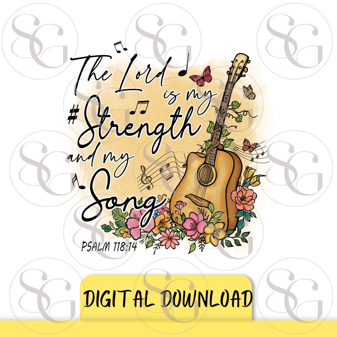 The Lord is My Strength | Hymn | Floral | Christian Illustration ...