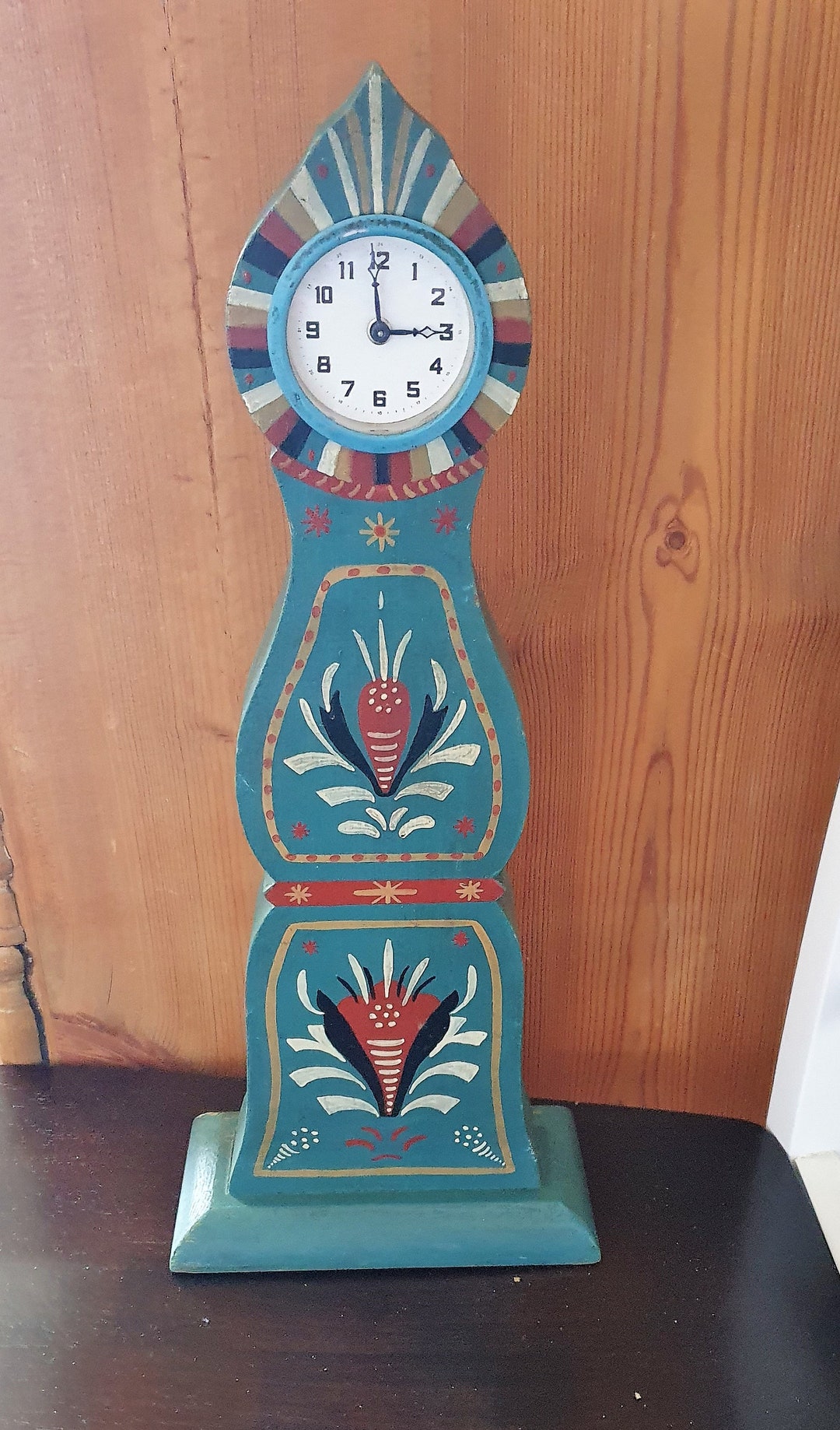 Rare Old Mora Table Clock From Dalarna Kurbits Hand Painted - Etsy