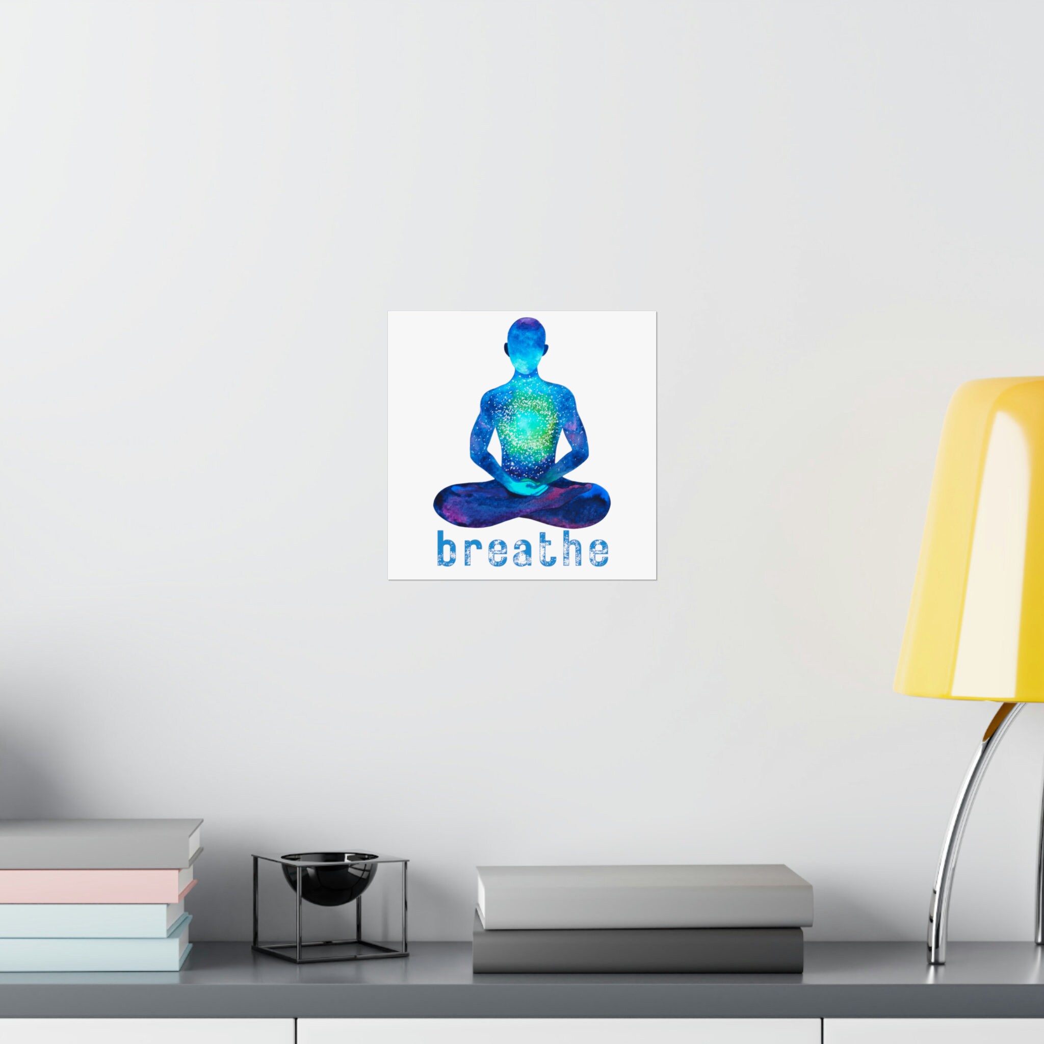 Breathe Poster | Yoga Poster | Buddha | Meditate | Mindful | Yoga Gift ...