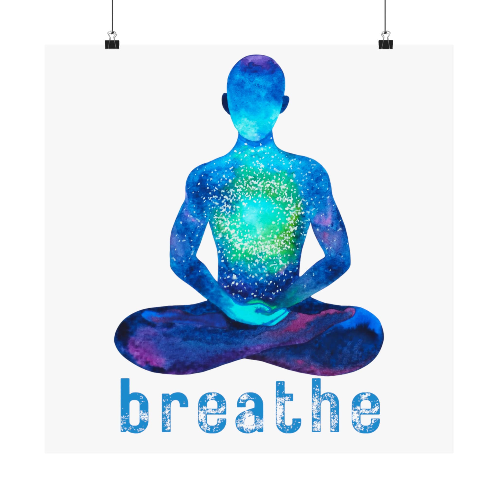 Breathe Poster | Yoga Poster | Buddha | Meditate | Mindful | Yoga Gift ...