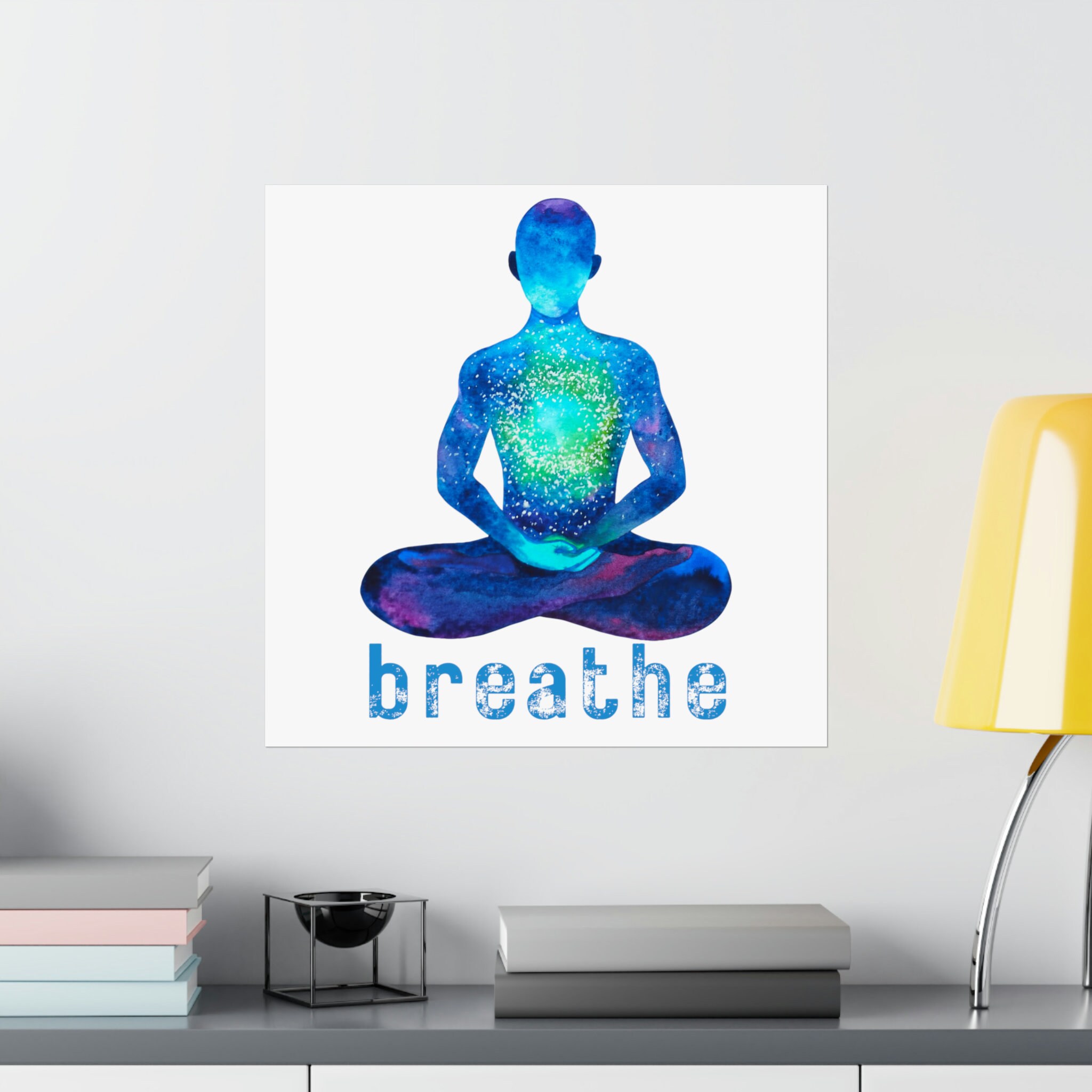 Breathe Poster | Yoga Poster | Buddha | Meditate | Mindful | Yoga Gift ...
