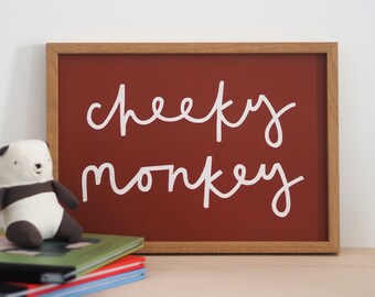 A Cheeky Monkey A4 Picture Print of Hand Drawn Image. Hand Signed on ...