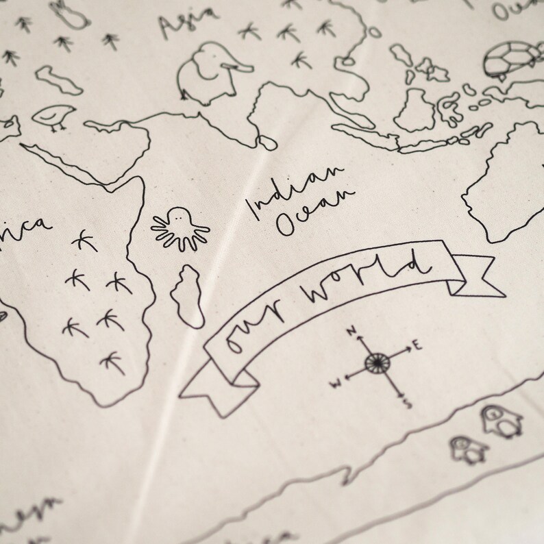 World Map Wall Flag | Etsy