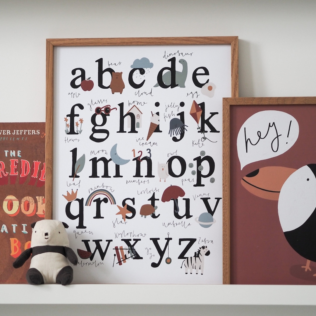 Illustrated Alphabet Print A3 Size - Etsy