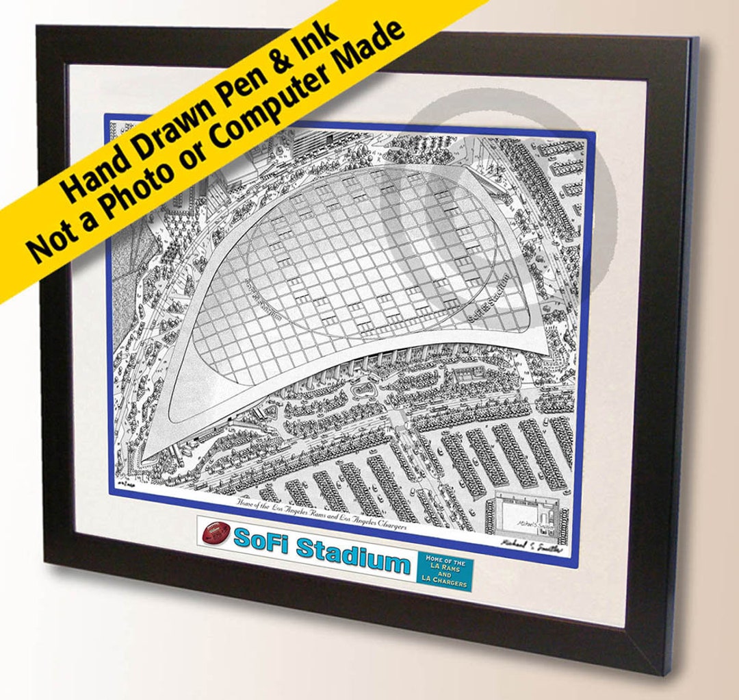 LA Rams, LA Chargers Art, Sofi Stadium Art Print, Chargers and Rams Fan ...
