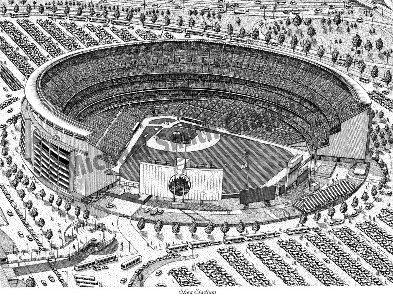 New York Mets Art Shea Stadium Art Print NY Mets Fan Gift | Etsy
