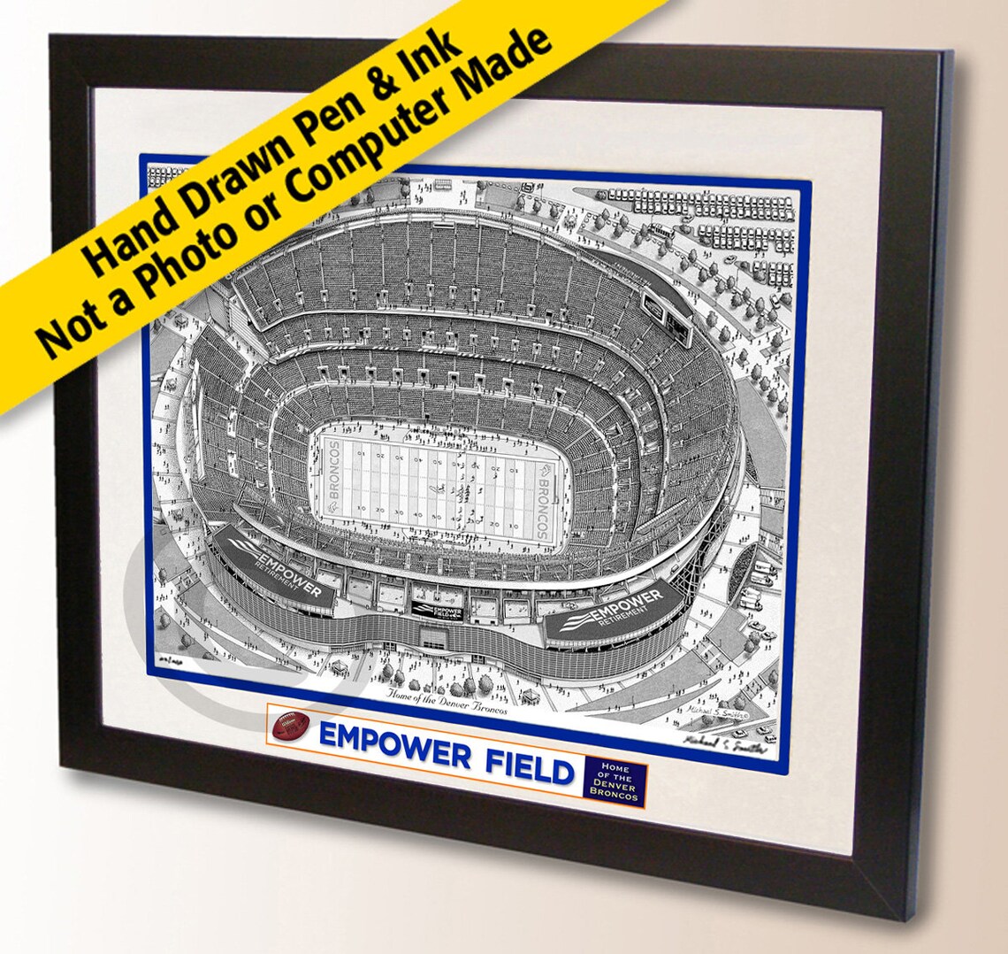 Denver Broncos Art Empower Field at Mile High Art Print - Etsy
